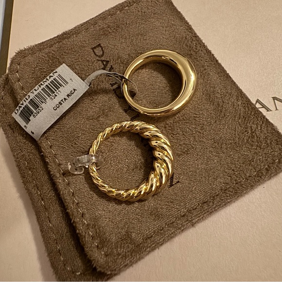 David Yurman | Jewelry | Nwt David Yurman 8k Yellow Gold Pure Form Stack Ring Set Of 2 Size 5 ...